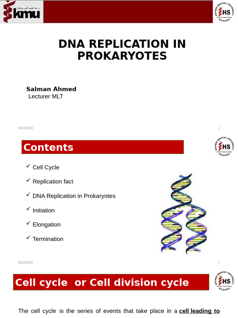 Lecture 5 DNA Replication in Prokaryotes | PDF | Dna Replication | Dna