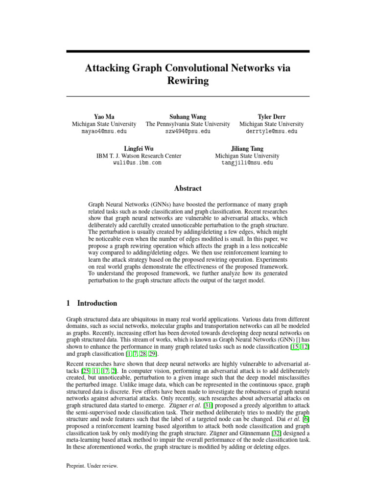Attacking Graph Convolutional Networks via Rewiring | PDF | Eigenvalues And Eigenvectors ...