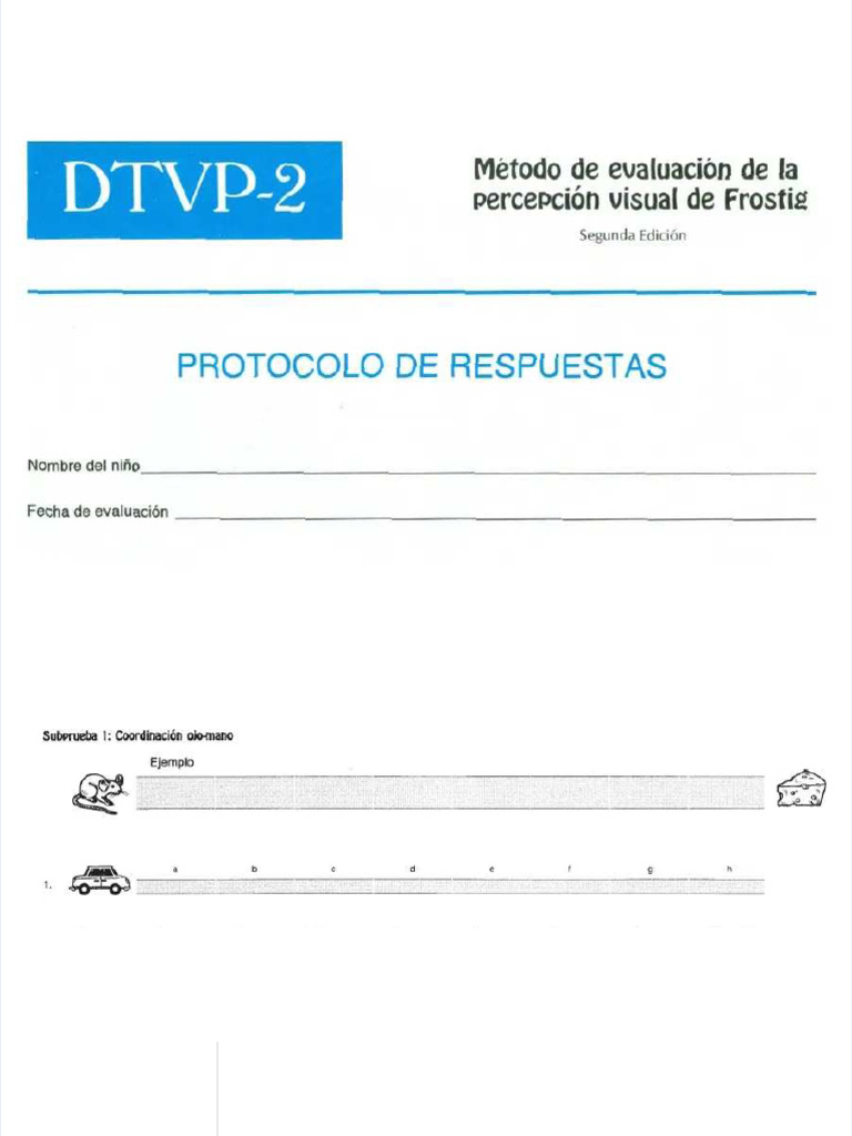 PDF Protocolo y Hoja de Respuestas Frostig Compress 2 | PDF