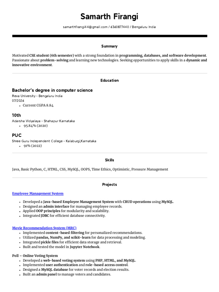 Software Engineer Resume | PDF