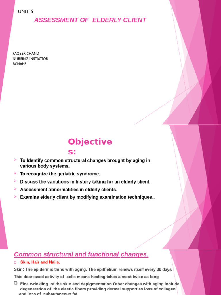 Elderly Client Assessment Guide | PDF | Heart | Ear