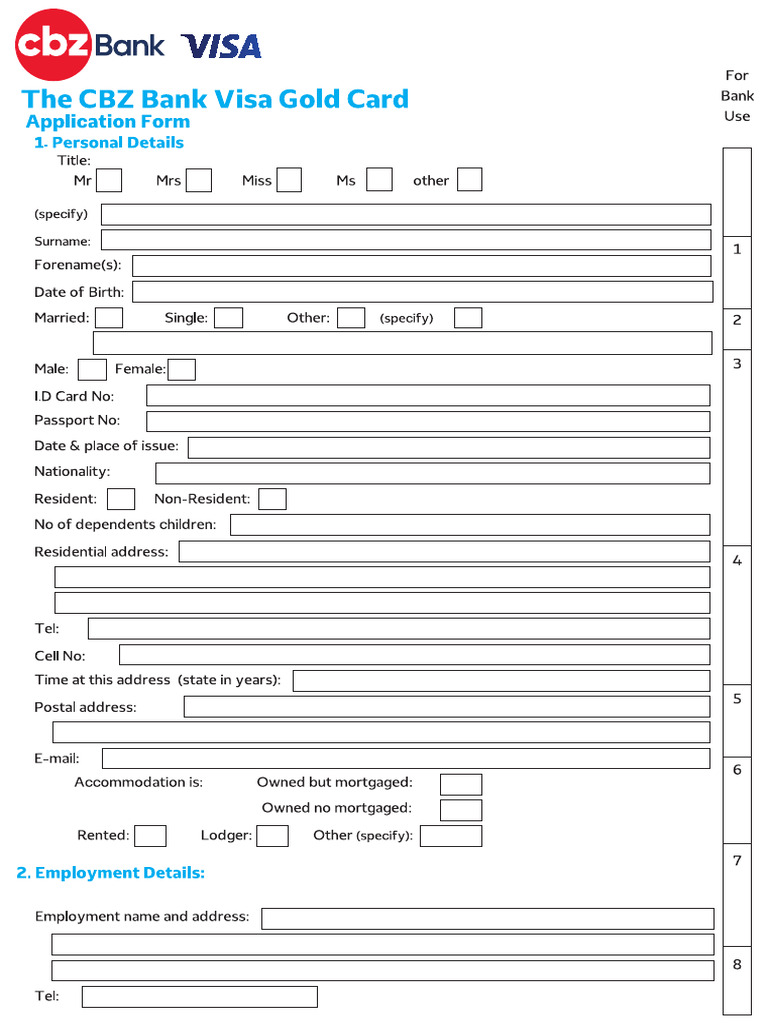 VISA Gold Form Online | PDF