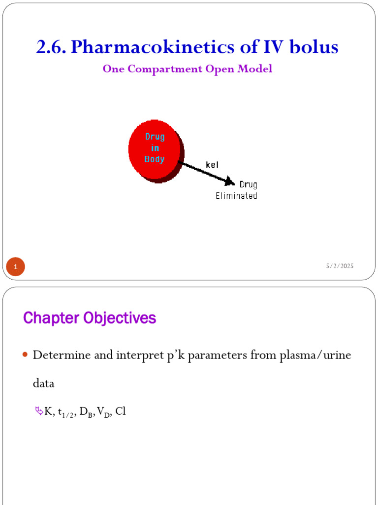 Pharmacokintics of IV Bolus - Resent | PDF | Pharmacokinetics | Dose ...