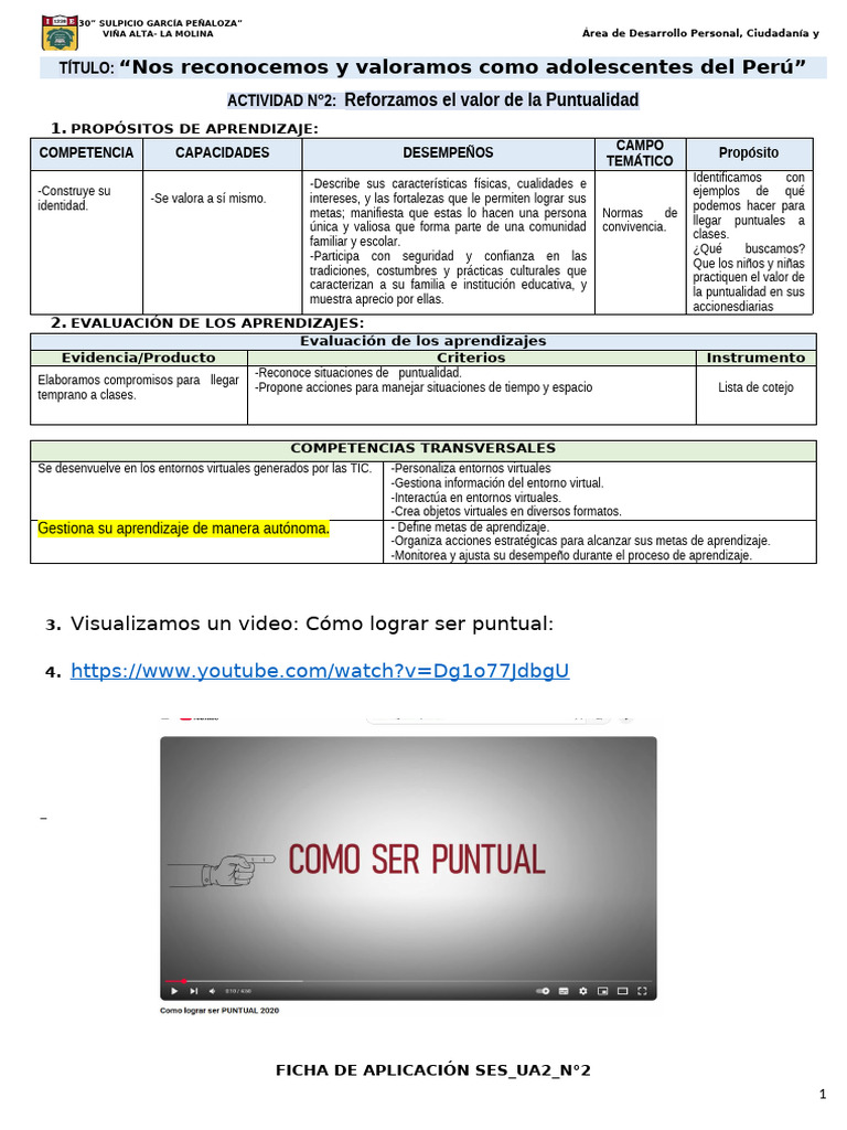 SESIÓN - 4° - N°2-UA2 - FICHA DE APLICACIÓN Del 12al16 Mayo - Virtual | PDF | Evaluación ...