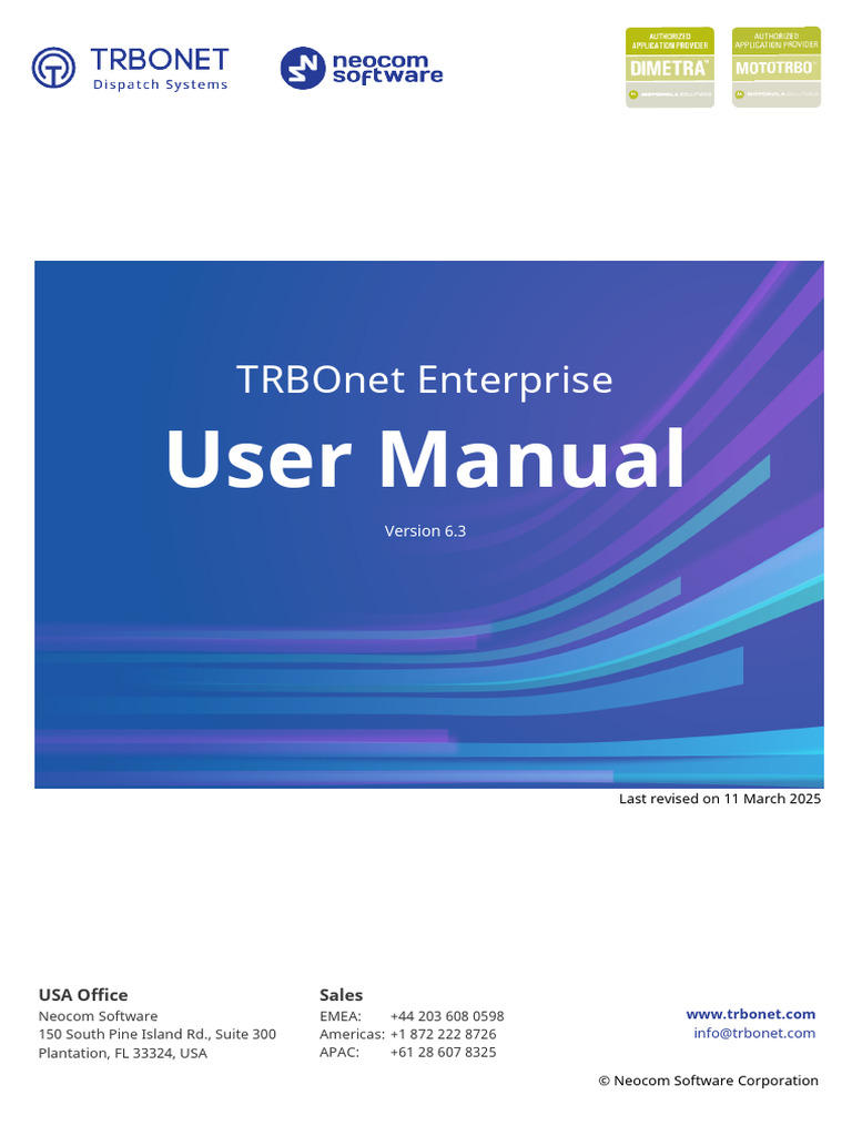 TRBOnet Enterprise User Manual v6.3 | PDF | Port (Computer Networking) | Computer Network
