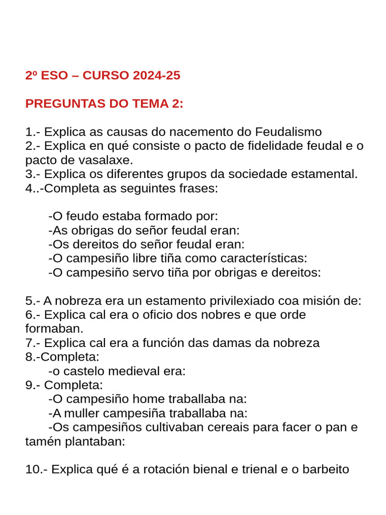2âº Eso Preguntas Tema 2 5 | PDF