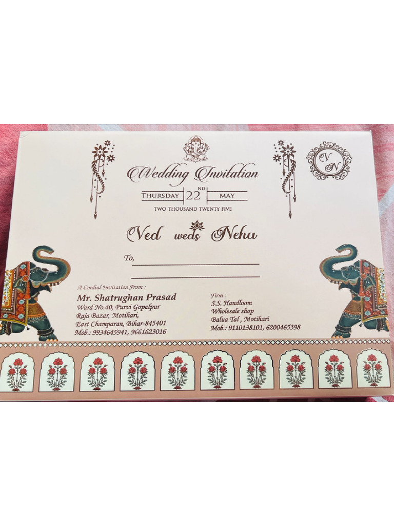 Invitation Card Ved Weds Neha | PDF