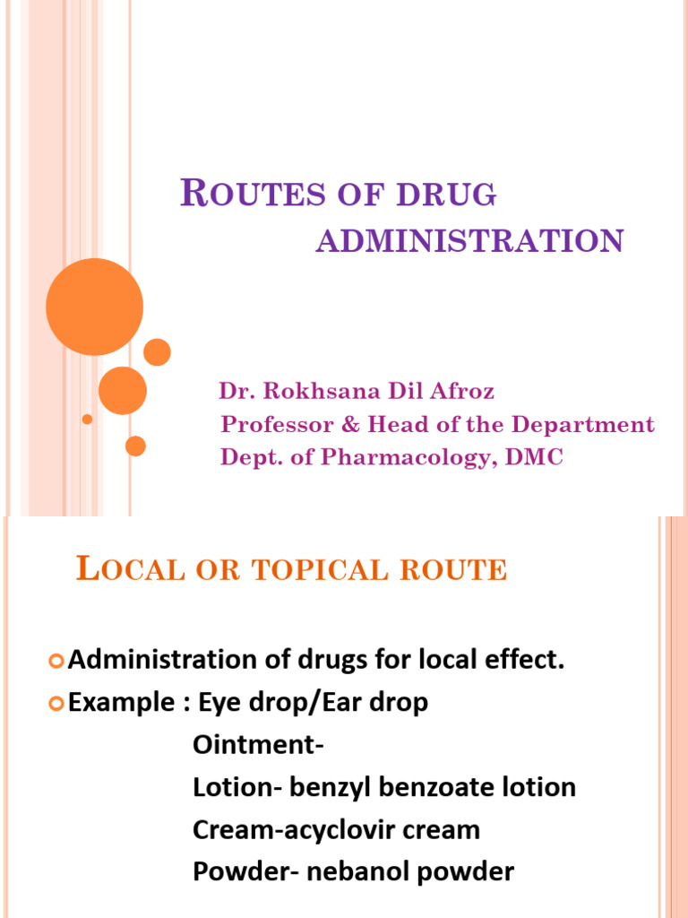 1.3 Routes of Drug Administration T | PDF | Injection (Medicine ...