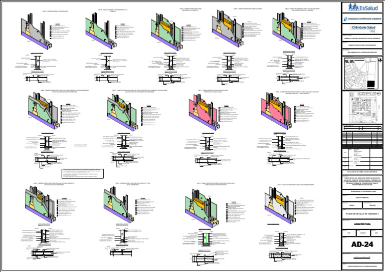 Essalud PCC ZZ DWG Ar 000004 Plano de Detalle de Tabiques 1 | PDF ...