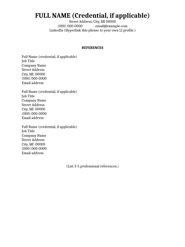 ARTICLE References TEMPLATE Word Version | PDF