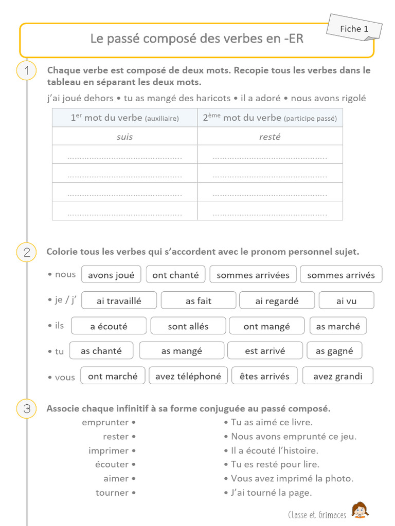 Verbes au Passé Composé : Exercices et Règles | PDF | Verbe | Linguistique