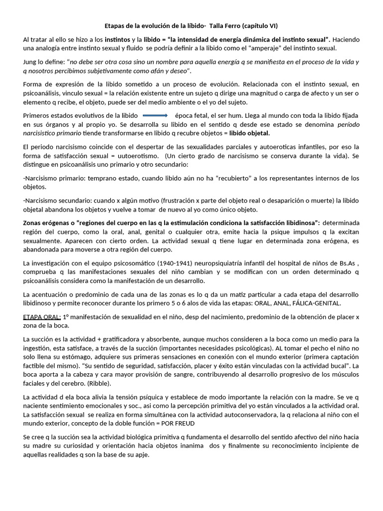 Evolución de la Líbido en Psicoanálisis | PDF | Libido | Complejo de Edipo