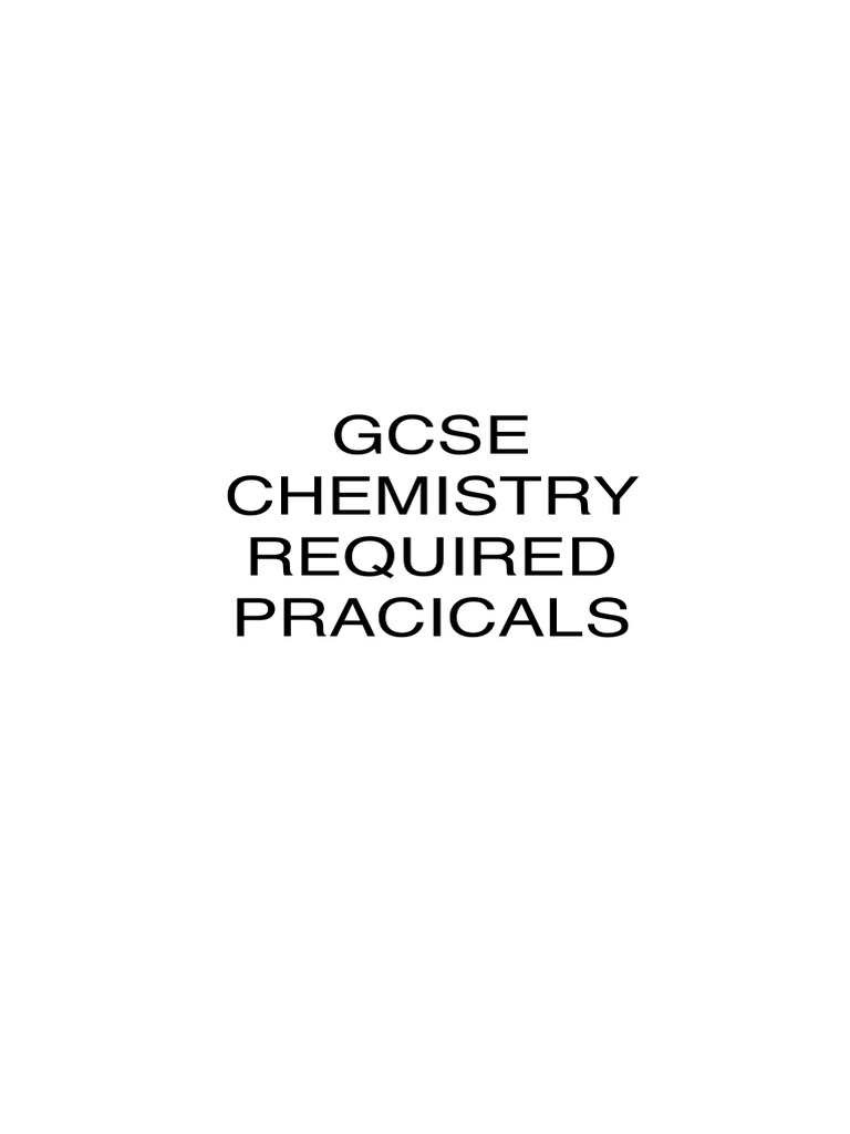 Chemistry Gcse Required Practicals | PDF