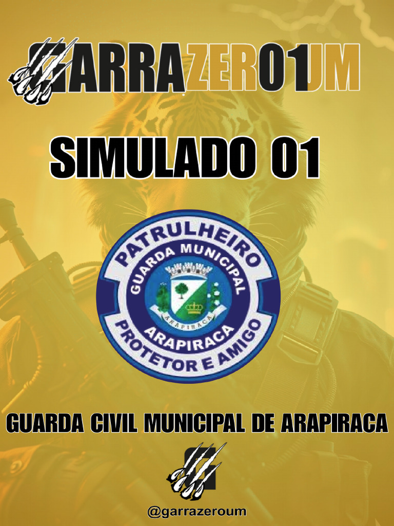 Simulado 01 - GCM Arapiraca - Garra Zero Um | PDF