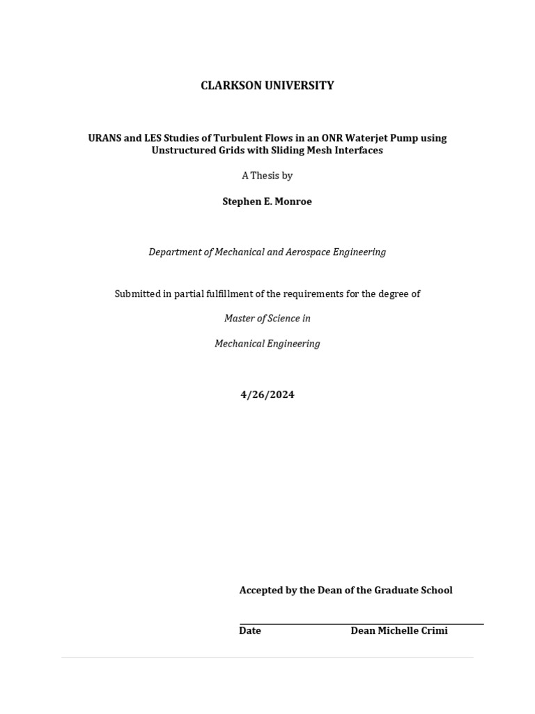 URANS and LES Studies of Turbulent Flows in An ONR Waterjet Pump Using ...