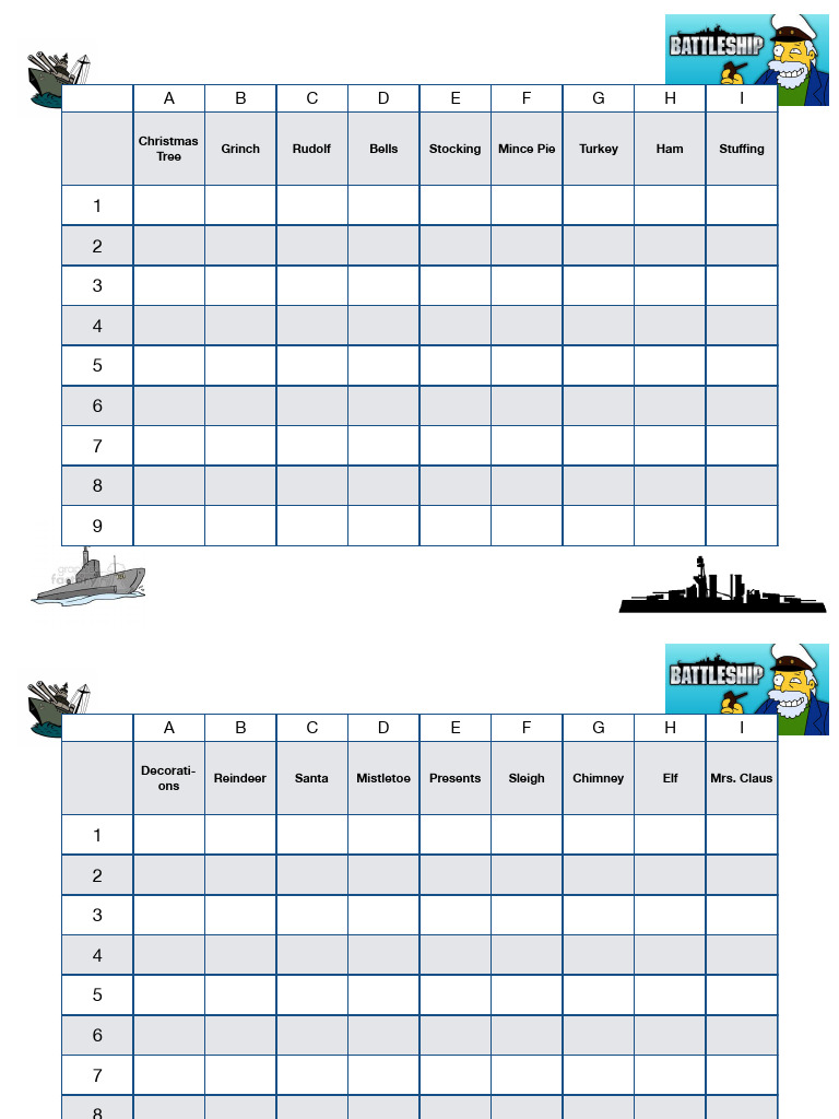 Christmas Battleships | PDF