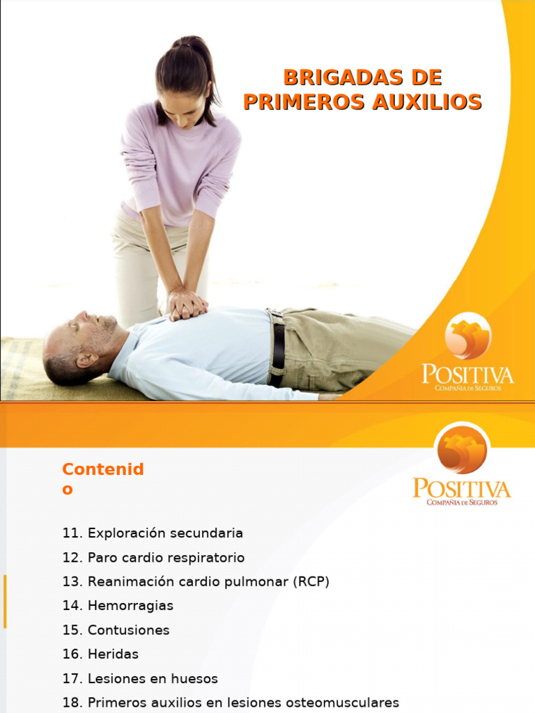 Primeros Auxilios - Positiva 2009 (86 Diapositivas | PDF | Reanimación cardiopulmonar | Primeros ...