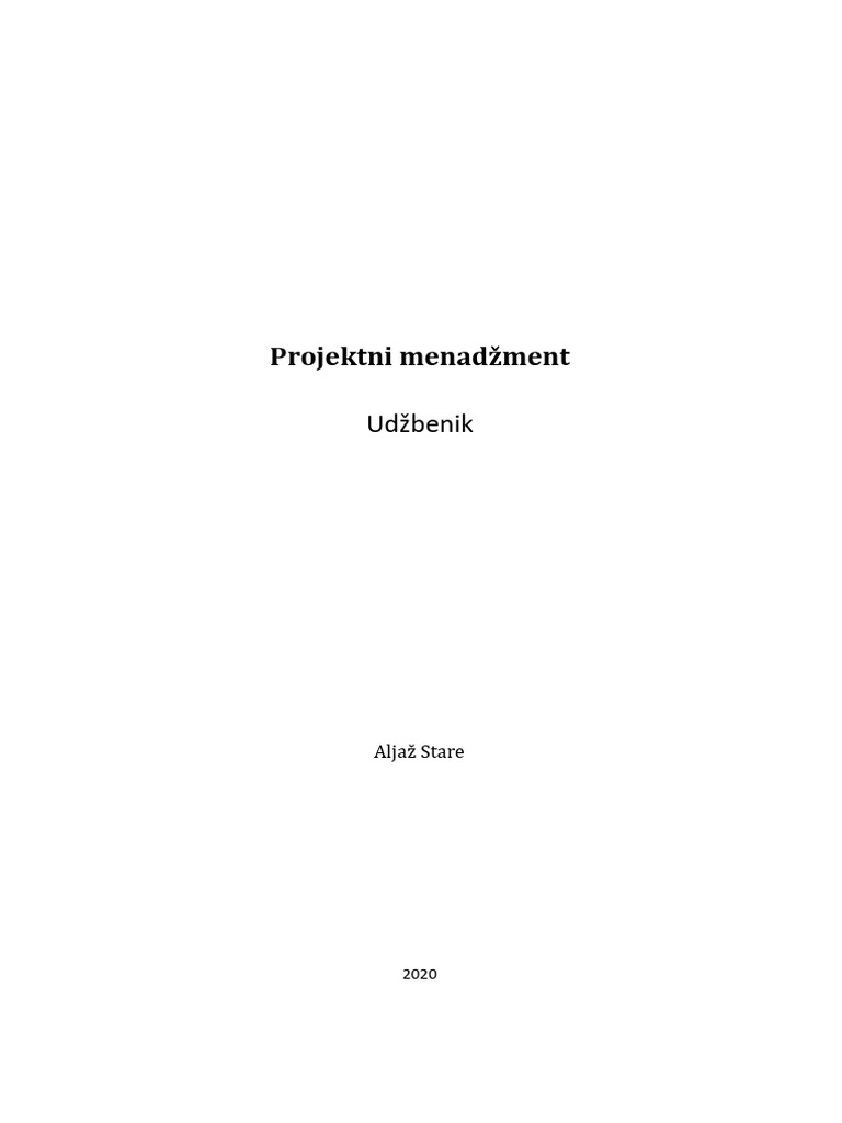 Stare, A. (2020.). Projektni Menadžment, Skripta. Maribor Doba. (2) | PDF