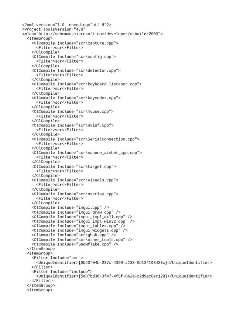 Sunone Aimbot CPP - Vcxproj.filters | PDF