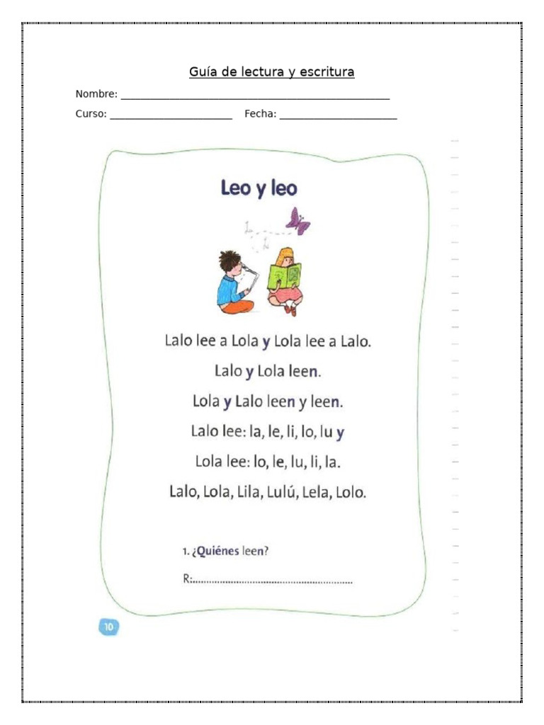 Guía de Lectura y Escritura | PDF