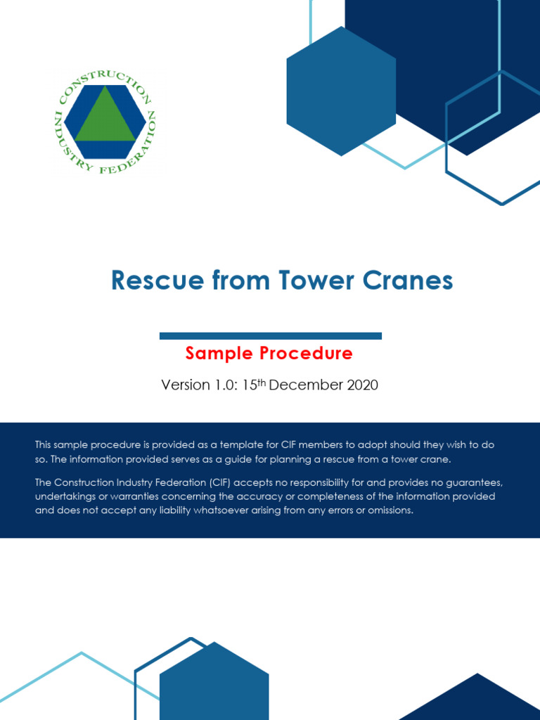 Tower Crane Rescue Plan | PDF | Emergency | First Aid