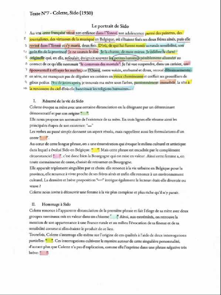 Linéaire Sido Colette | PDF