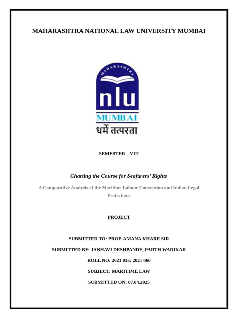 Seafarers' Rights: MLC vs Indian Law | PDF | International Labour ...