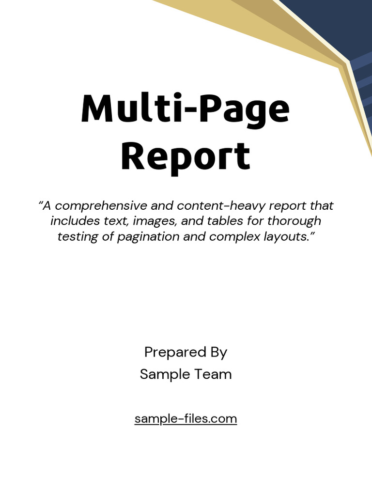 Sample Report Pages 1 | PDF