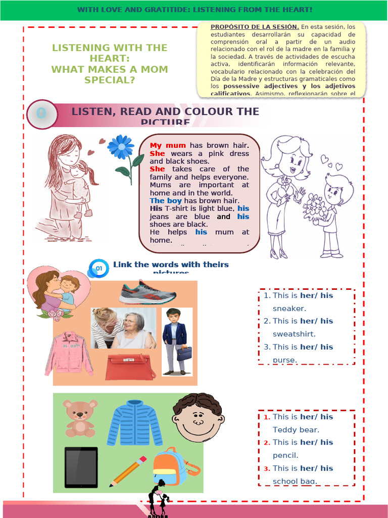 Ficha 1-_-Prea1-_-Listening With the Heart What Makes a Mom Special | PDF | Languages | Foreign ...