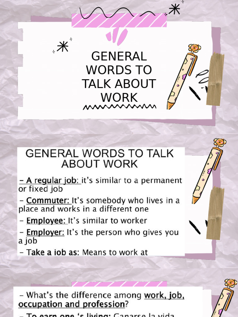 General Words To Talk About Work | PDF