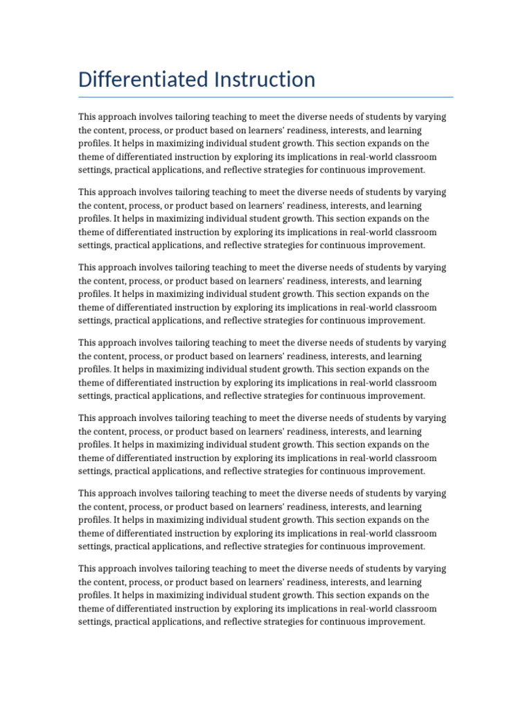 Differentiated Instruction | PDF | Differentiated Instruction | Learning