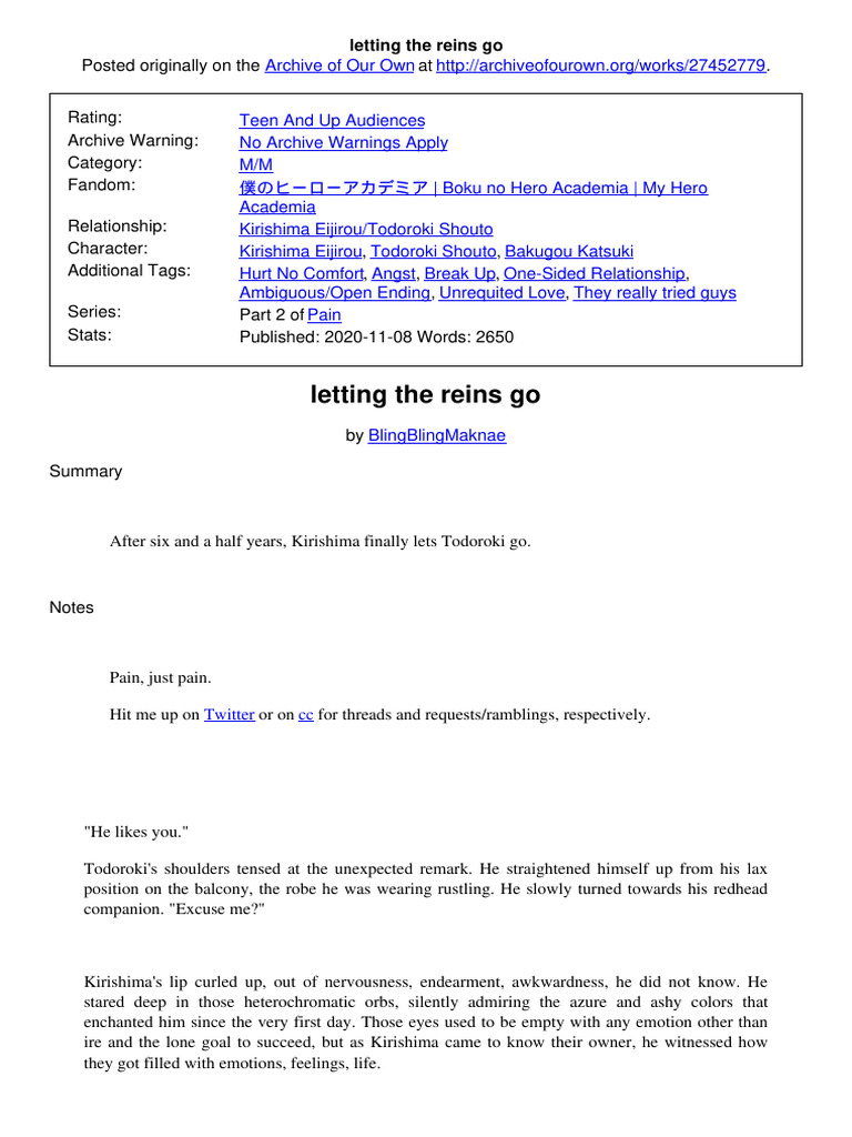 2 Letting The Reins Go | PDF
