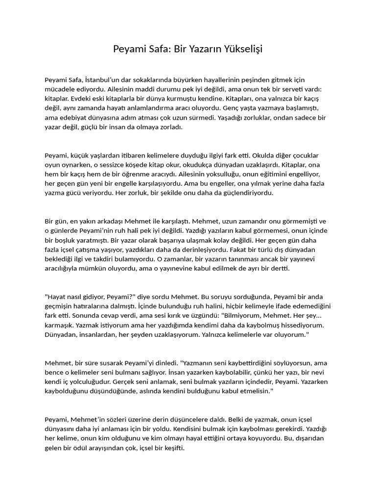 Peyami Safa Hikaye | PDF