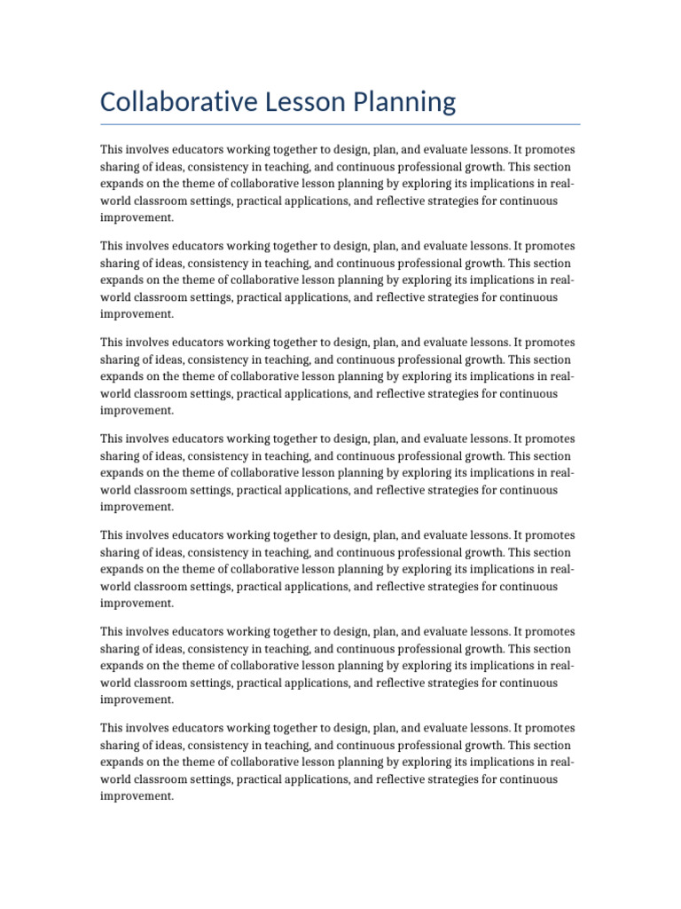 Collaborative Lesson Planning | PDF | Intelligence | Procedural Knowledge