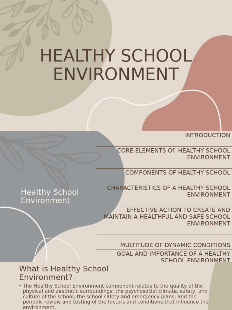 Healthy School Environment | PDF | Natural Environment | Psychosocial