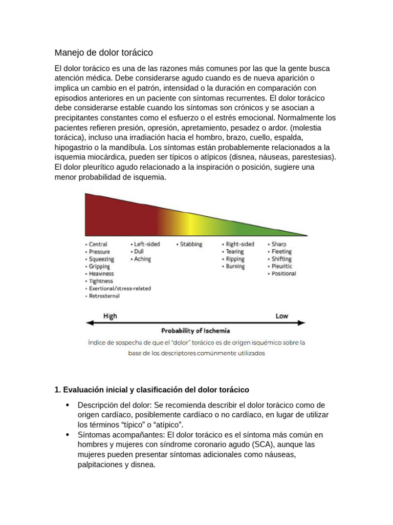 Manejo de Dolor Torácico | PDF | Sistema cardiovascular | Enfermedades ...