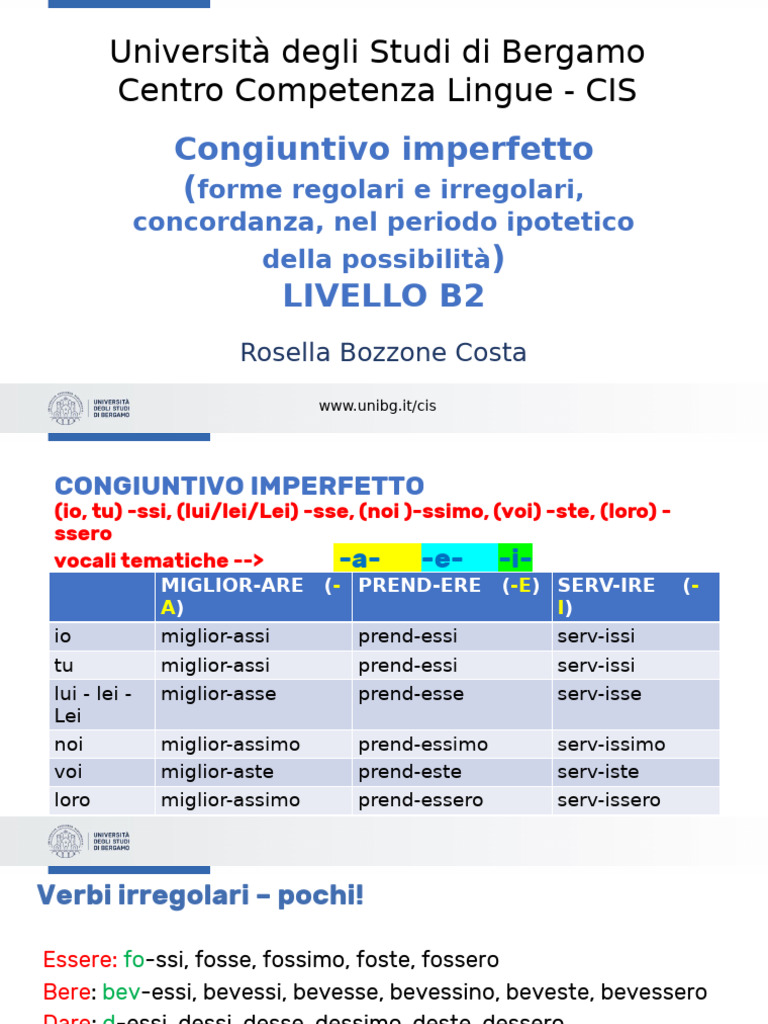 Congiuntivo Imperfetto Rivista | PDF