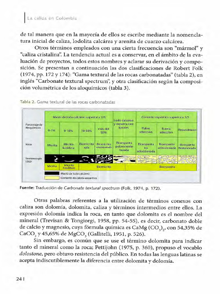 Caliza en Colombia Extract - Dolomia | PDF | Caliza | Ciencias de la Tierra