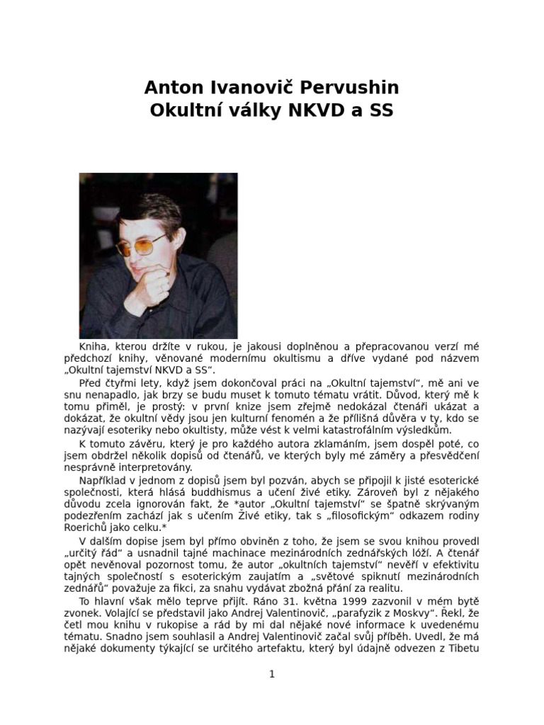 Anton Ivanovič Pervushin - Okultní Války NKVD A SS | PDF