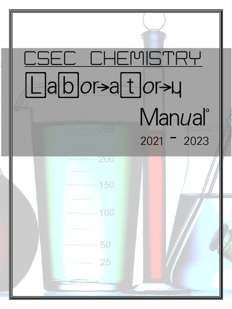 CSEC Chemistry Lab Manual 2021-2023 | PDF | Chemistry | Titration