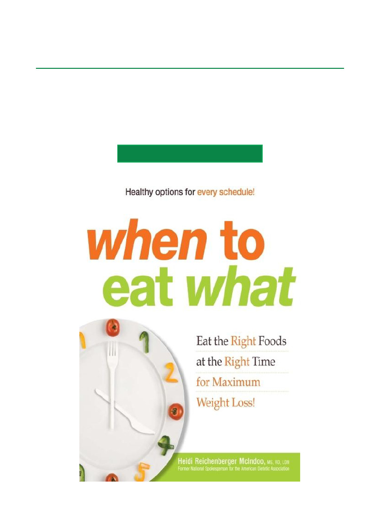 Optimal Eating Times for Weight Loss | PDF