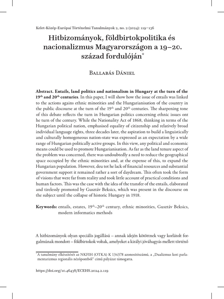 Hitbizomanyok Foldbirtokpolitika Es Naci | PDF