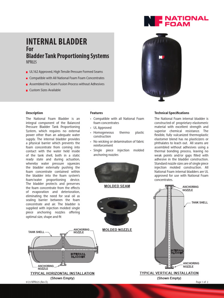 Foam Bladder Tank System Overview | PDF | Foam | Adhesive
