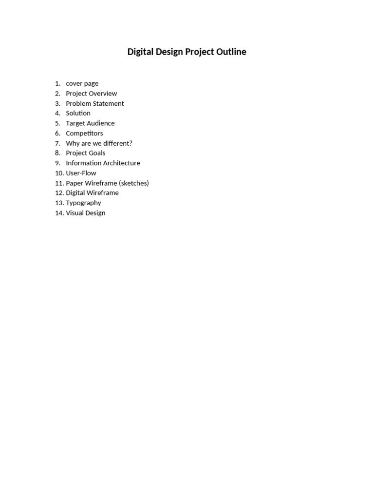 Digital Design Project Outline | PDF