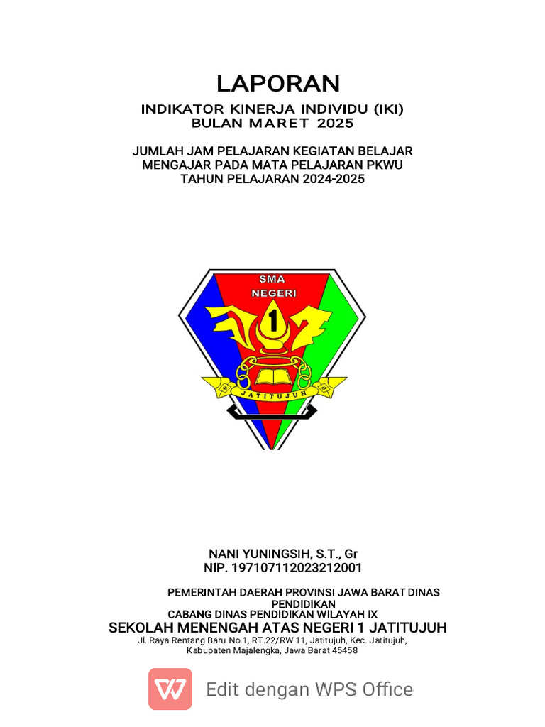 LAPORAN IKI APRIL 2025 JML JAM PELAJARANPKWU APRIL Nani Y | PDF