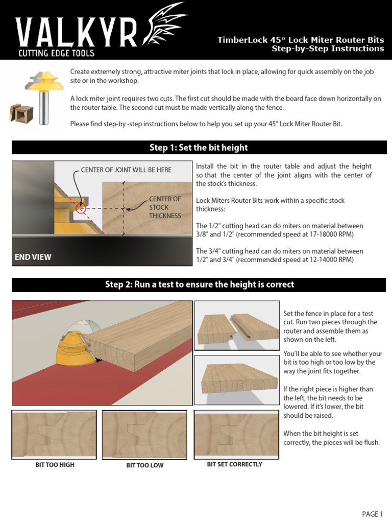 Valkyr Tools Lock Miter Set Up Instructions Updated | PDF
