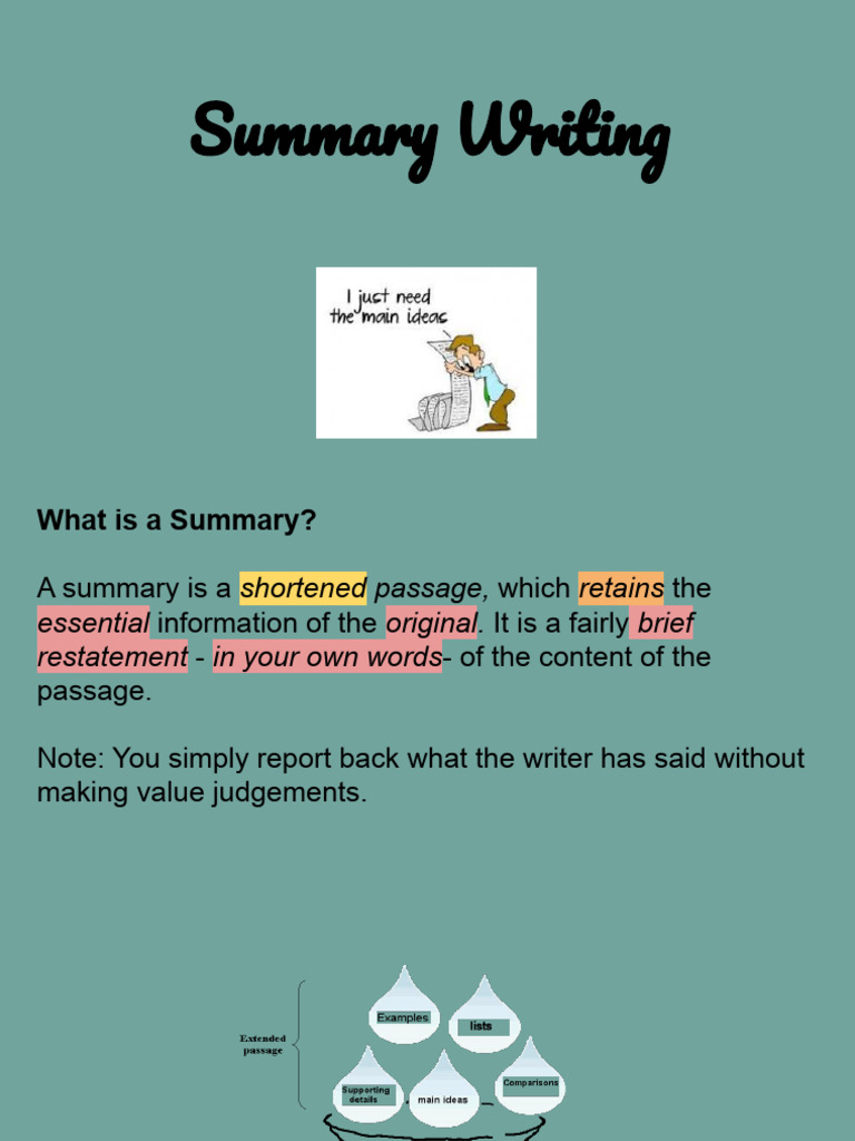 Powerpoint - Summary Writing | PDF