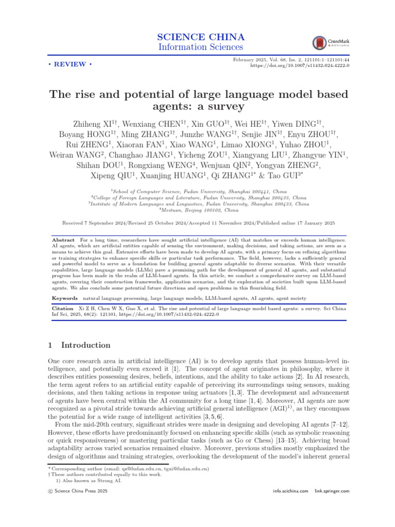 Survey LLM-Agents 2025 | PDF | Artificial Intelligence | Intelligence (AI) & Semantics