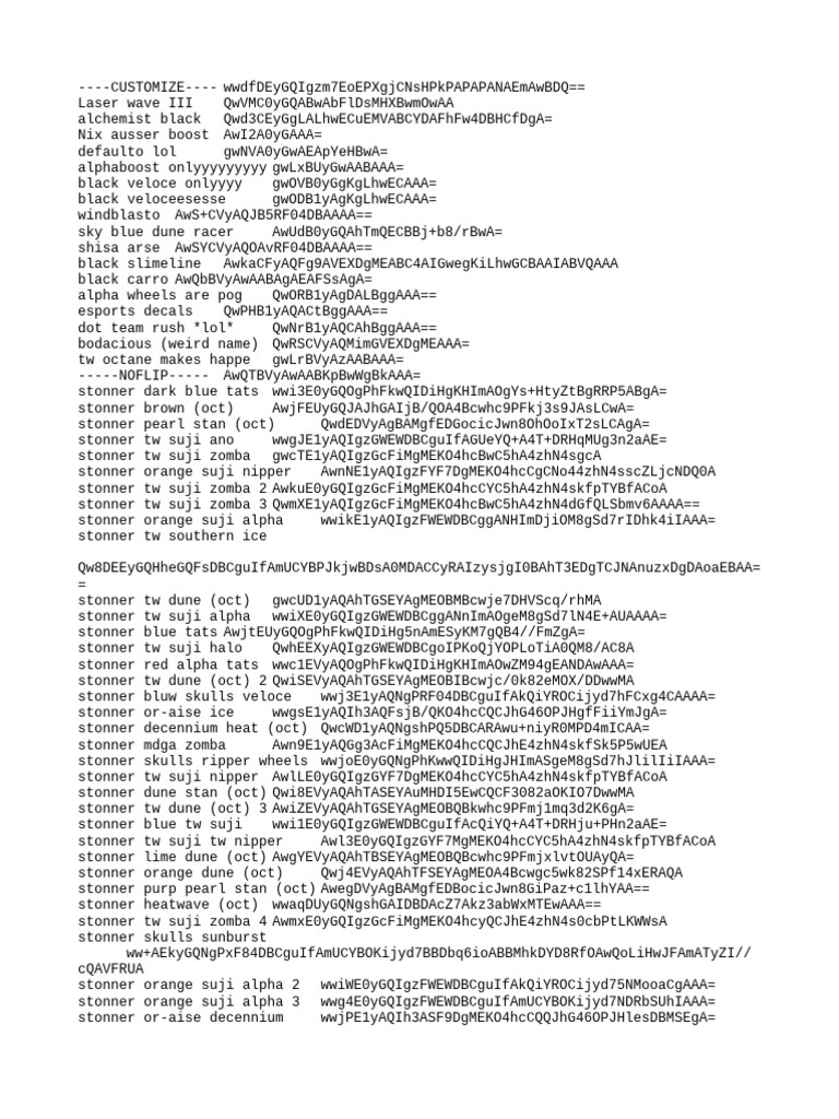 Rocket League Car Presets | PDF