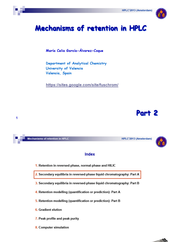 HPLC Retention Mechanisms Explained | PDF | High Performance Liquid ...